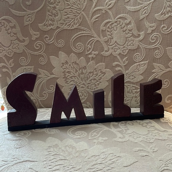 Accents | Smile Plaque Custom Made Solid Wood | Poshmark